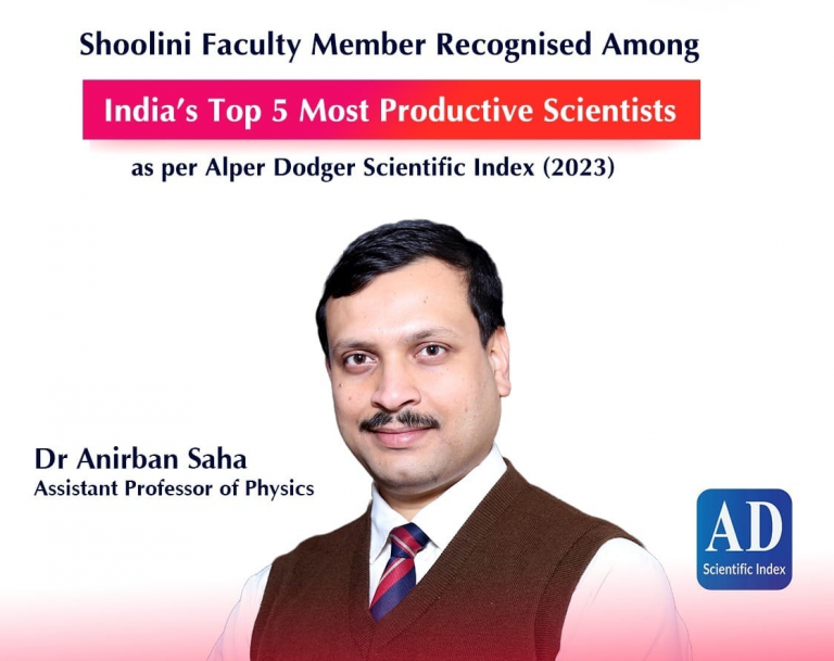 Shoolini Researcher is among Top 5 Most Productive Scientists